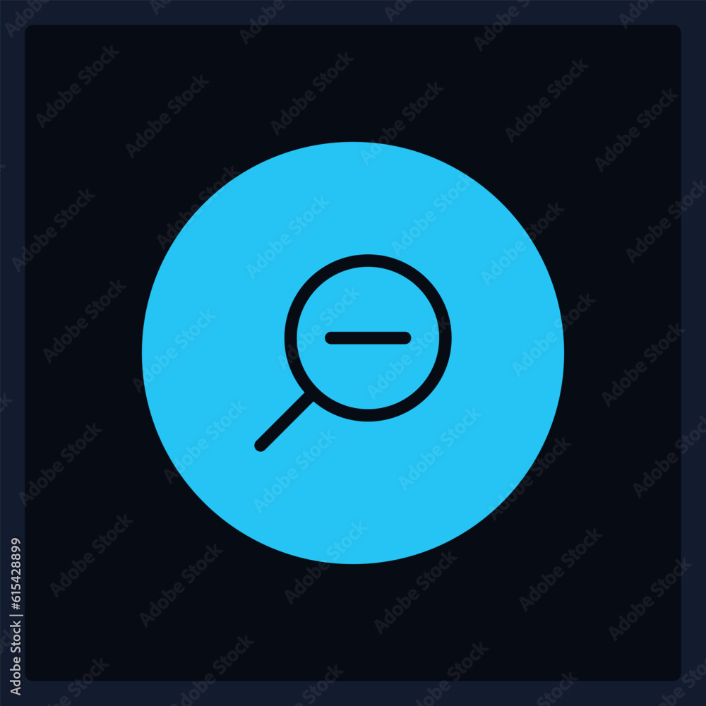 Active zoom out button UI element template. Editable isolated vector dashboard component. Flat ...