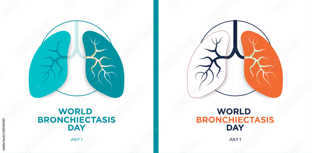 Vector de Stock Set of World Bronchiectasis Day Square Vector ...