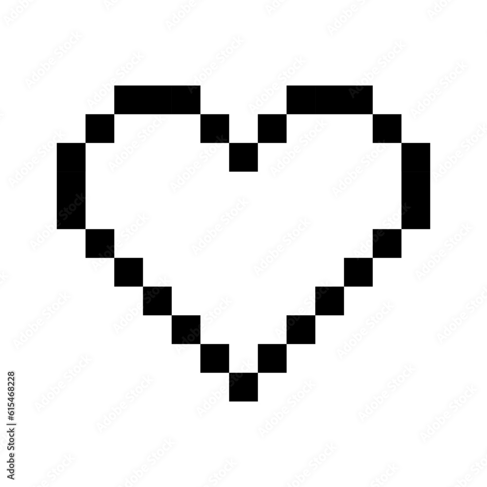 Empty Pixelated Heart Icon. Emptiness, void, absence of love ...