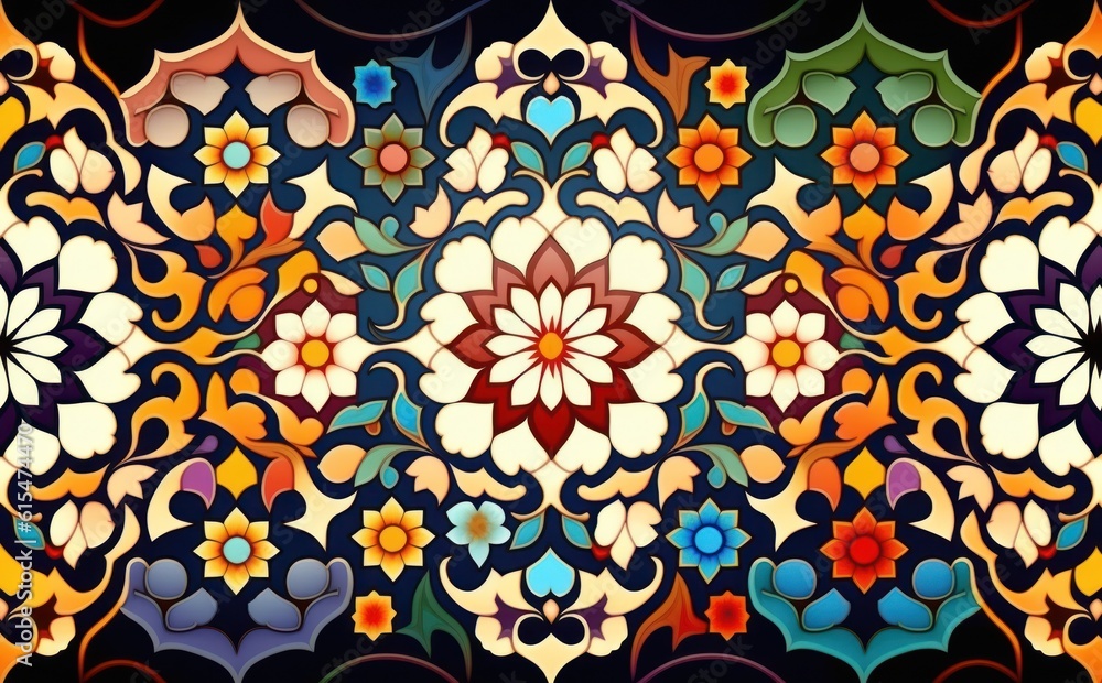 Seamless pattern with flowers islamic arabic background abstract ...