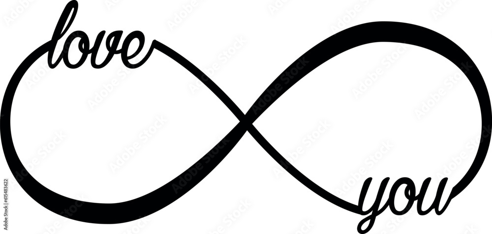 Love You Infinity SVG Cut File for Cricut and Silhouette, EPS Vector ...