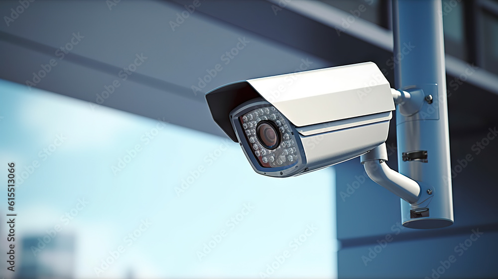 Surveillance and Security Modern Building with CCTV Camera Monitoring ...