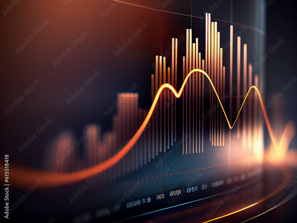 3d business chart in holographic style. Generative AI Stock ...