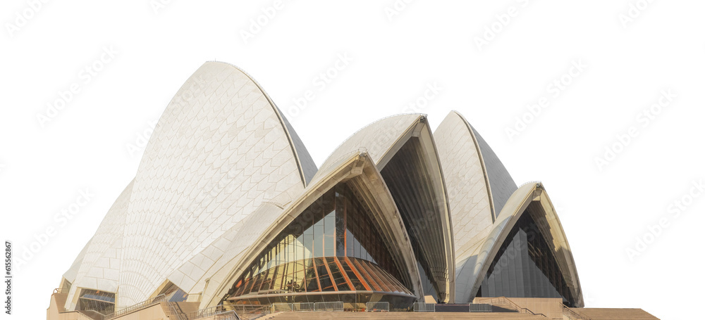 Cutout of an isolated front view of Sydney Opera House in Australia ...