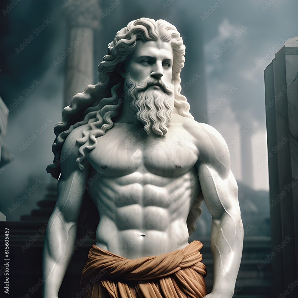 Ilustrace Image featuring a chiseled white marble statue bust of Greek ...