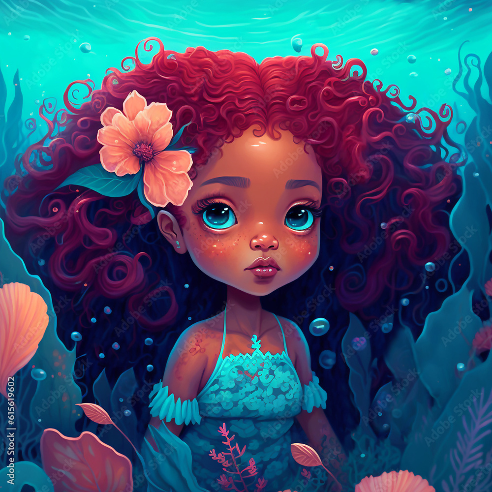 Cute mermaid Png Graphics, Undersea illustrations, Black mermaids ...