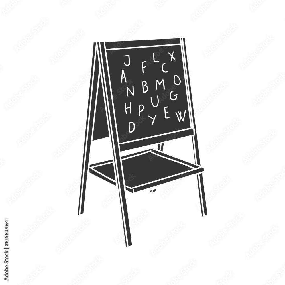 Board Letters Icon Silhouette Illustration. Kindergarten School ...