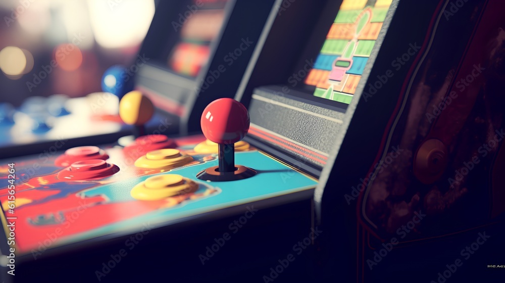 Arcade machine. This iconic symbol of video gaming culture represents ...