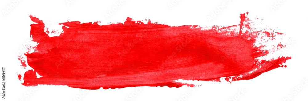 Shiny red brush watercolor painting isolated on transparent background ...