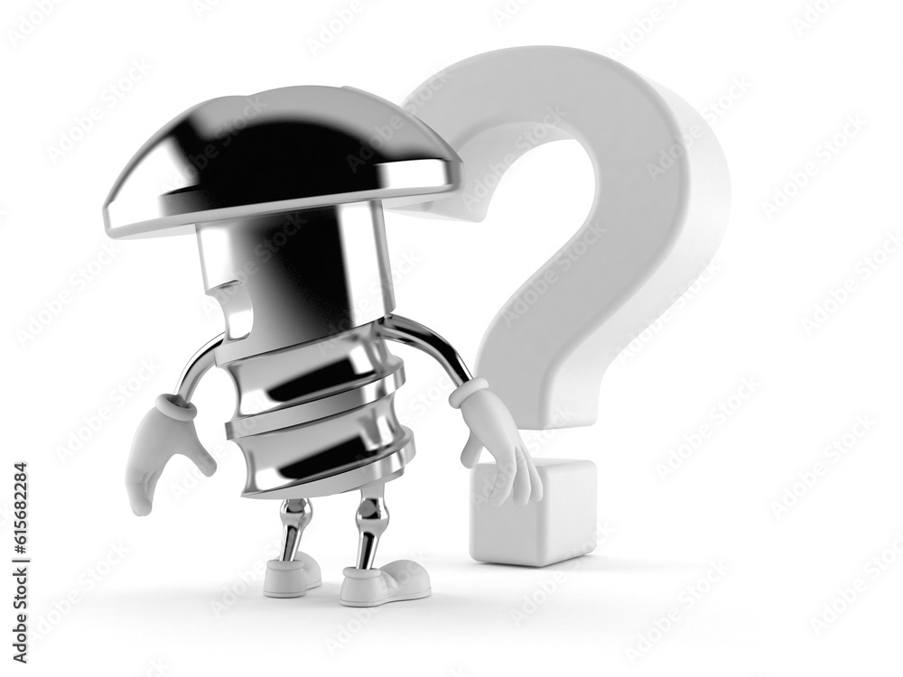 Bolt character looking at question mark symbol Stock Illustration ...