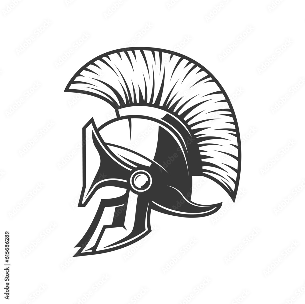 Spartan helmet, Roman warrior or Sparta Greek gladiator head armor ...