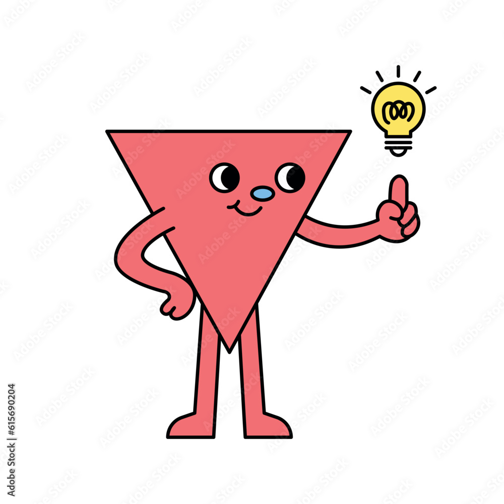 Cute shape characters. An inverted triangle figure has a good idea and ...