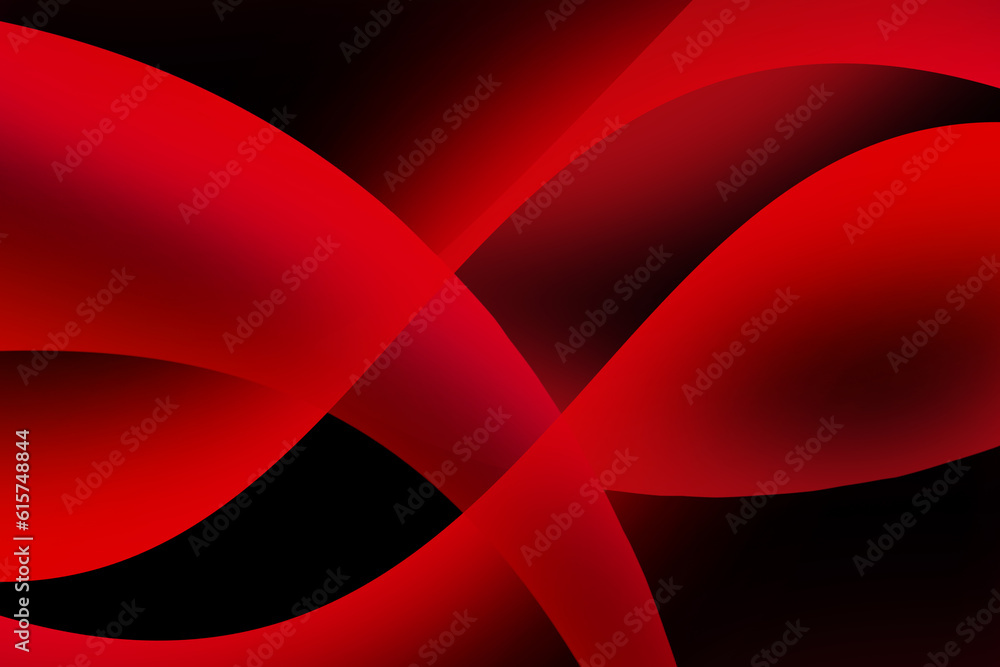 Red Abstract shapes glowing background with dark backdrop. Bright red ...