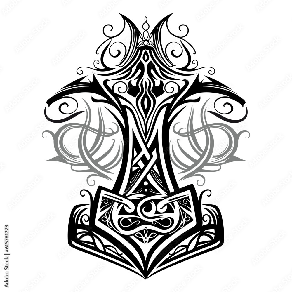 Thors Hammer Mjolnir Wikinger Symbol. Stock Vector | Adobe Stock