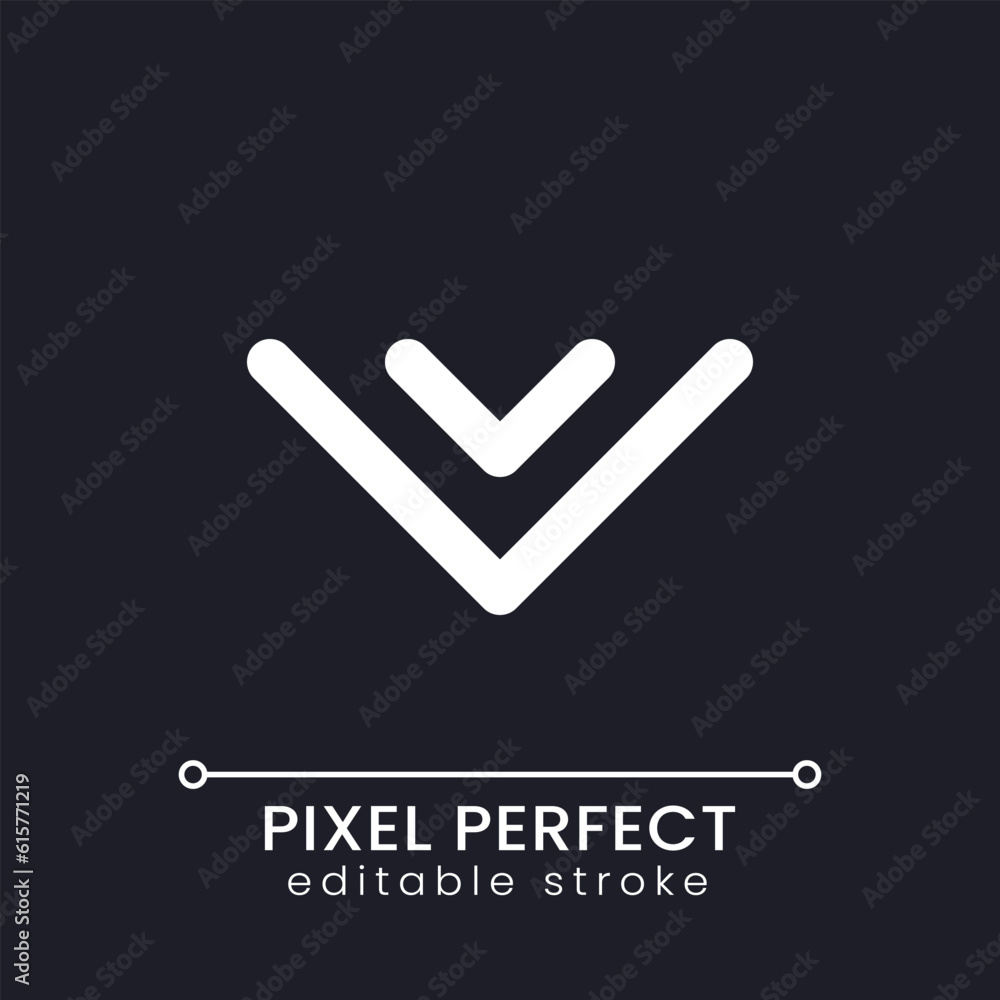 Scroll to bottom pixel perfect white linear ui icon for dark theme ...