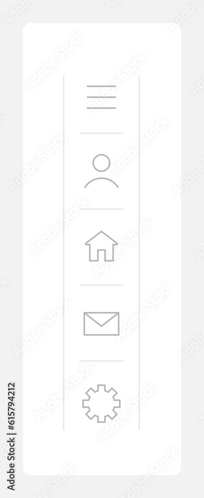 Vetor Sidebar menu UI element template. Fast access. Editable isolated ...