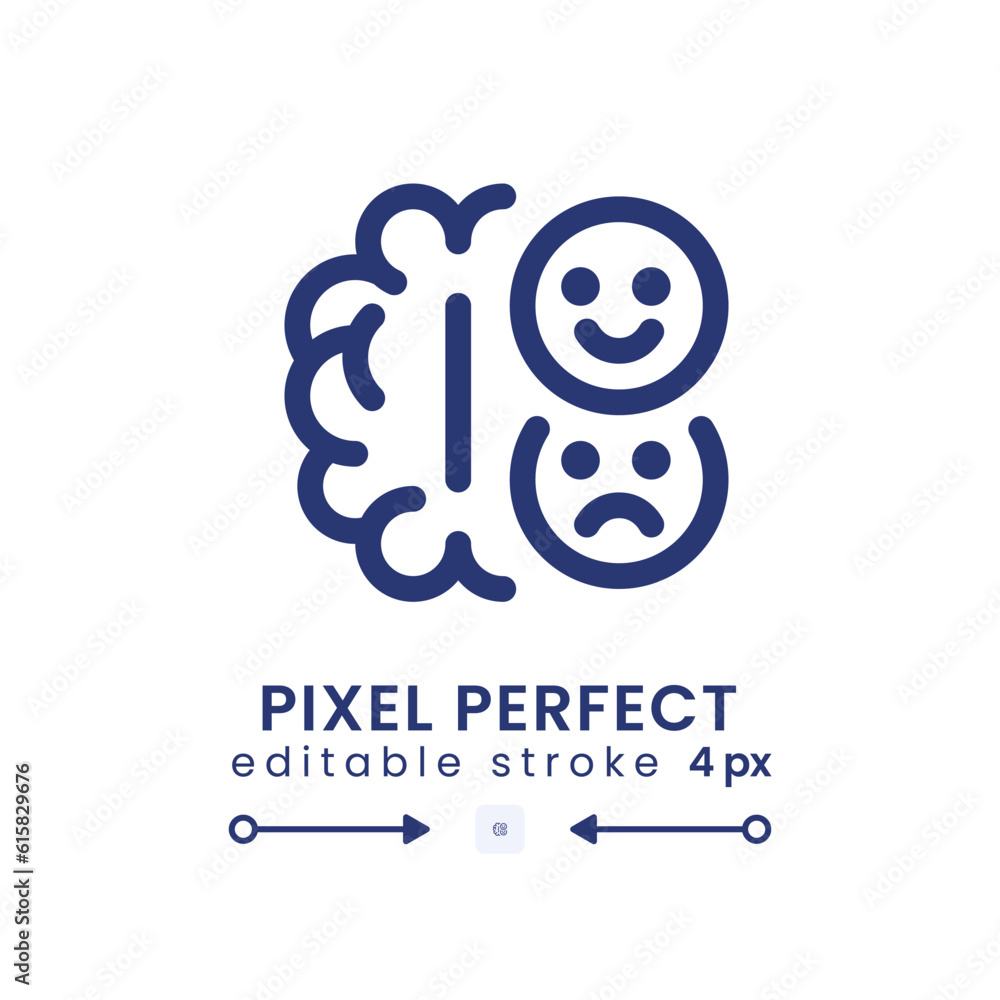 Human emotions linear desktop icon. Brain process. Neuro marketing ...