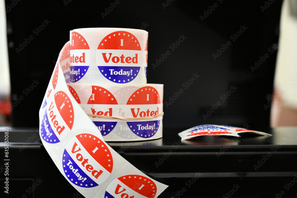 Rolls of I Voted Today Stickers handed out on election day after ...