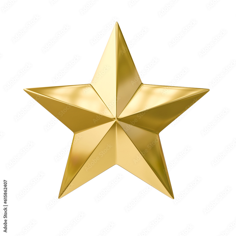 3d rendered gold star isolated on white Stock Illustration | Adobe Stock