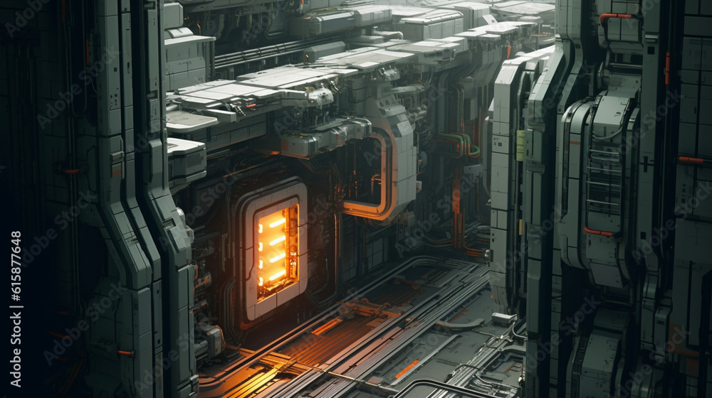 Factory Manufacturing Futuristic 3D Sci fi Science Fiction Industrial ...