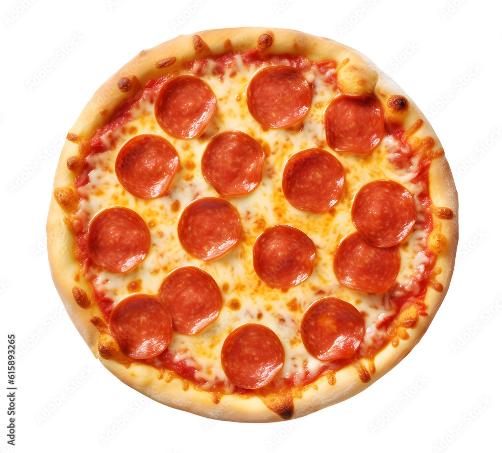 Pizza isolated on transparent background. Tasty pepperoni pizza. Top ...