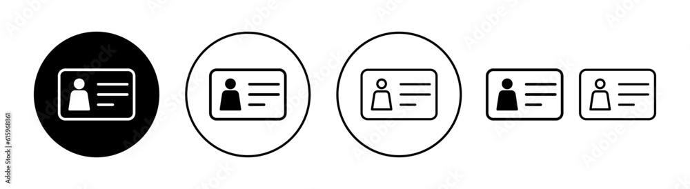 License icon set for web and mobile app. ID card icon. driver license ...