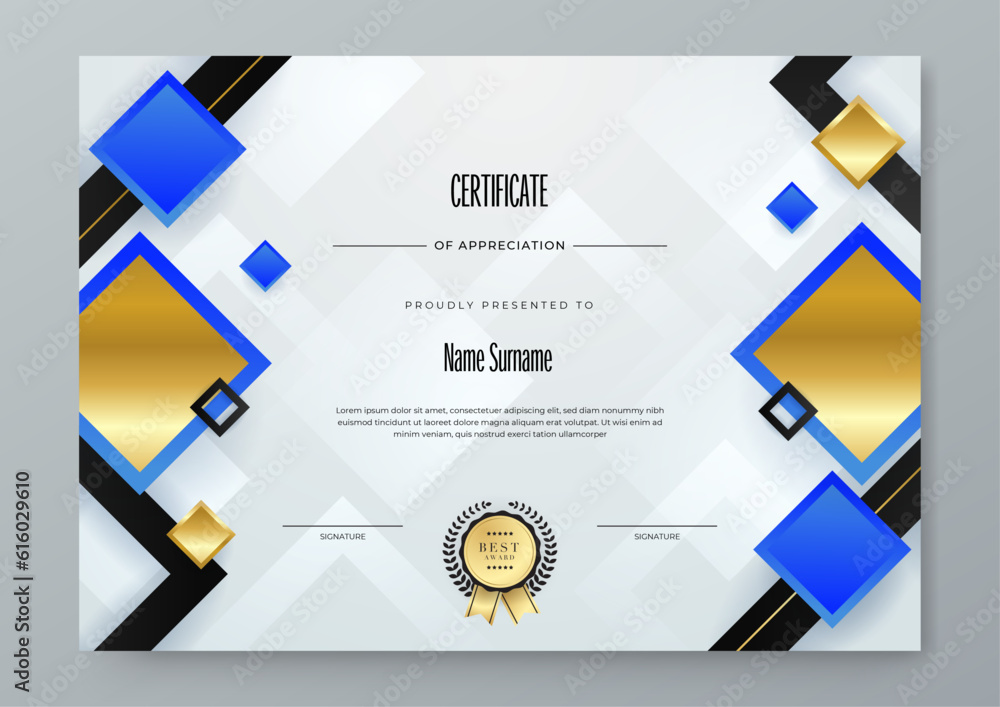 Certificate of Appreciation Template Design Stock Vector | Adobe Stock