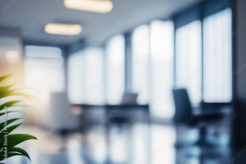 Beautiful blurred background of a light modern office interior with ...