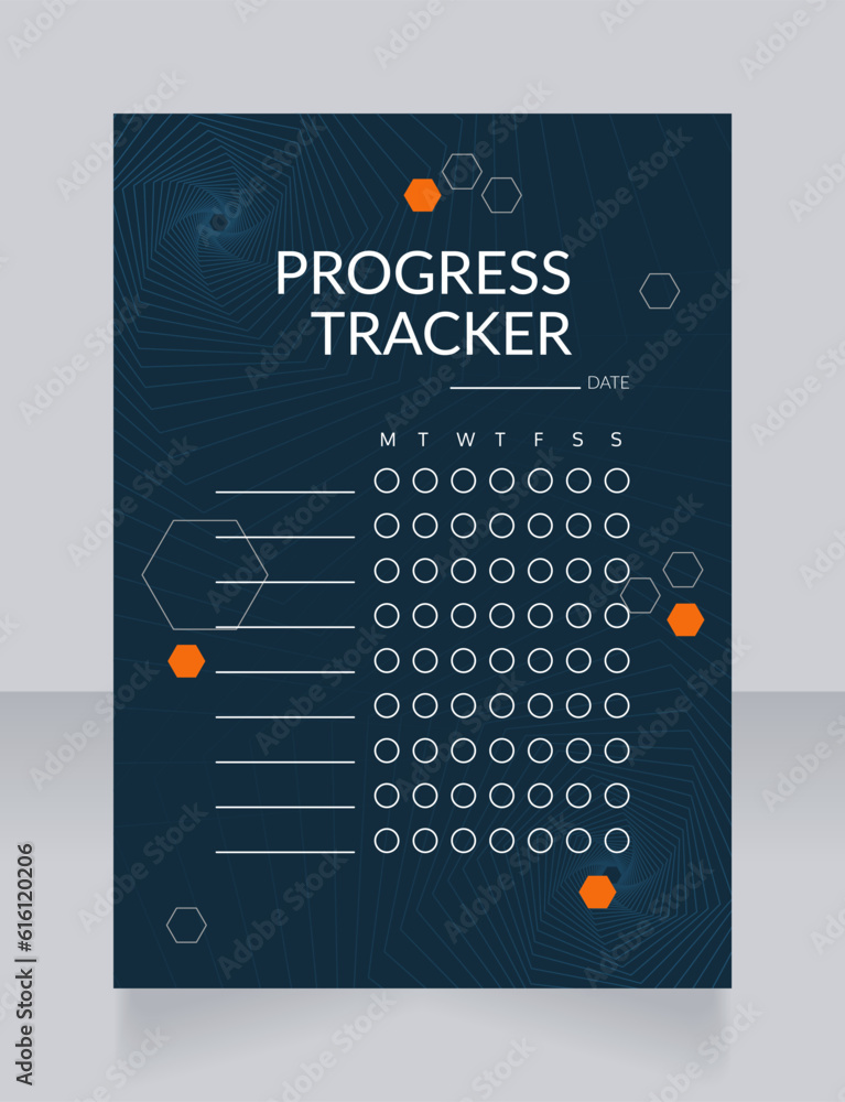 Progress tracker worksheet design template. Printable goal setting ...