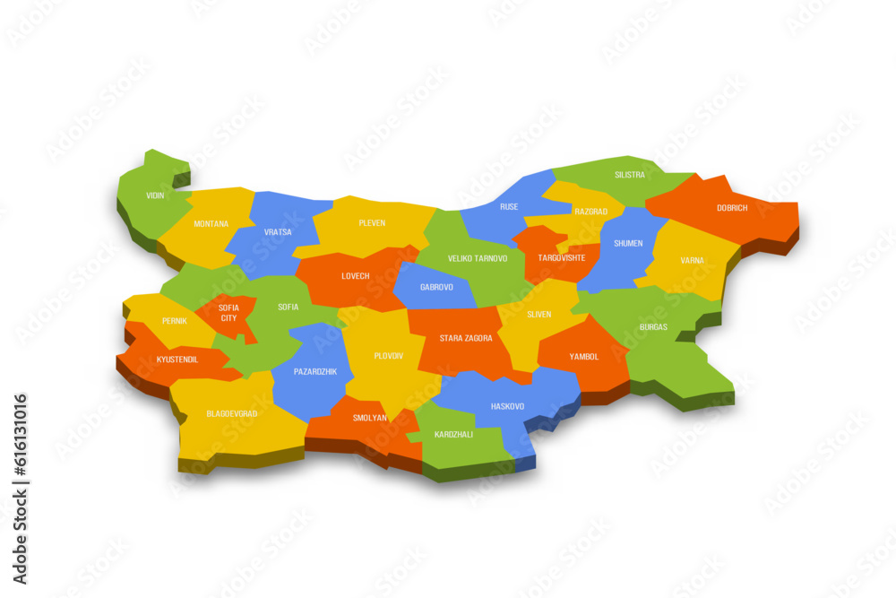 Bulgaria political map of administrative divisions - provinces and ...