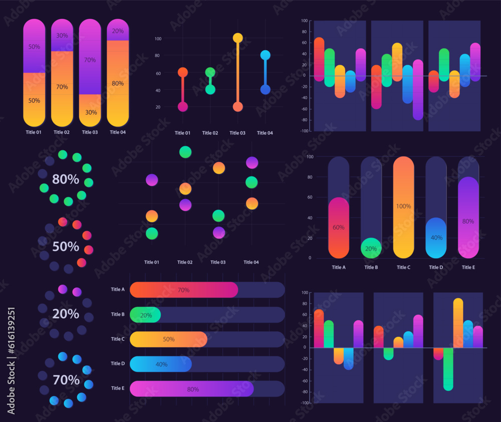 Professional info analysis infographic chart design template set for ...