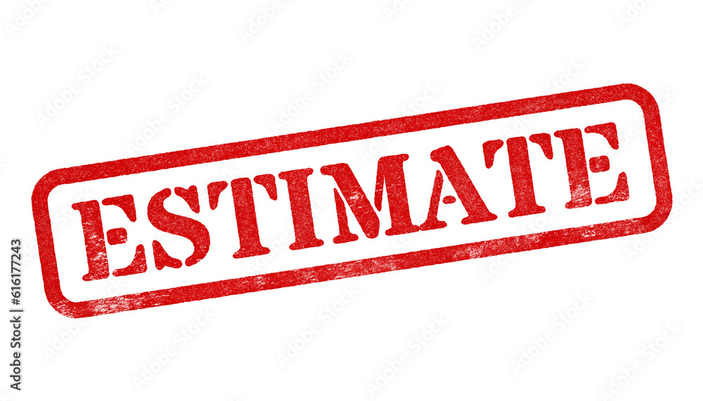 Estimate red rubber stamp isolated on transparent background with ...