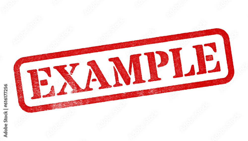 Example red rubber stamp isolated on transparent background with ...