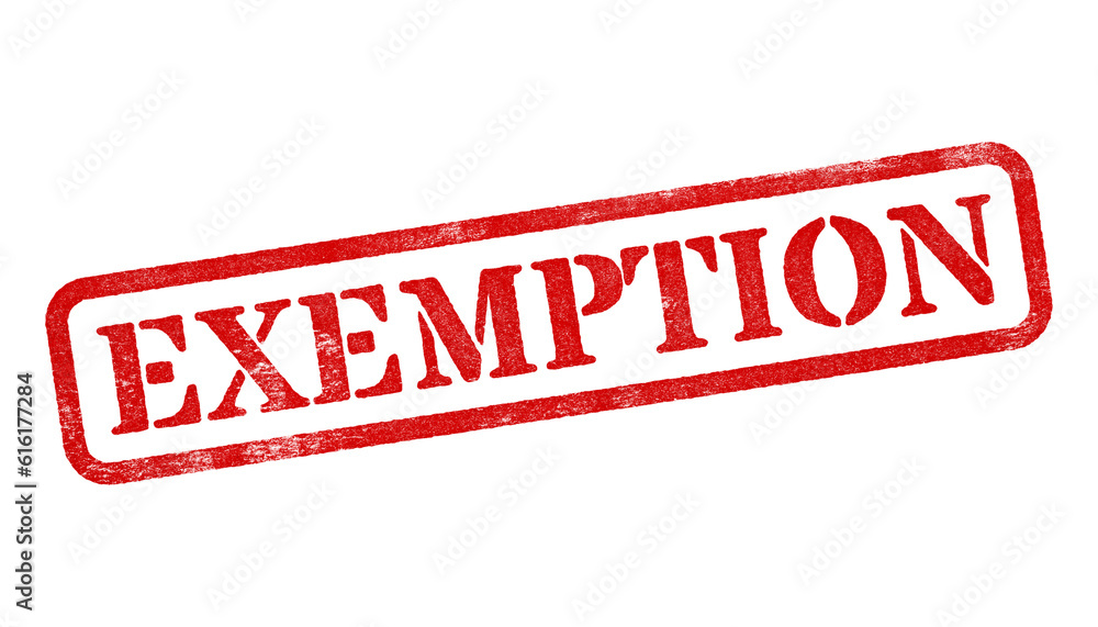 Exemption red rubber stamp isolated on transparent background with ...