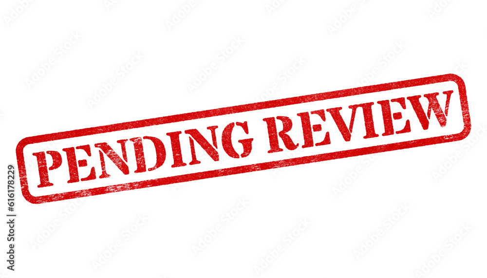 Pending Review red rubber stamp isolated on transparent background with ...