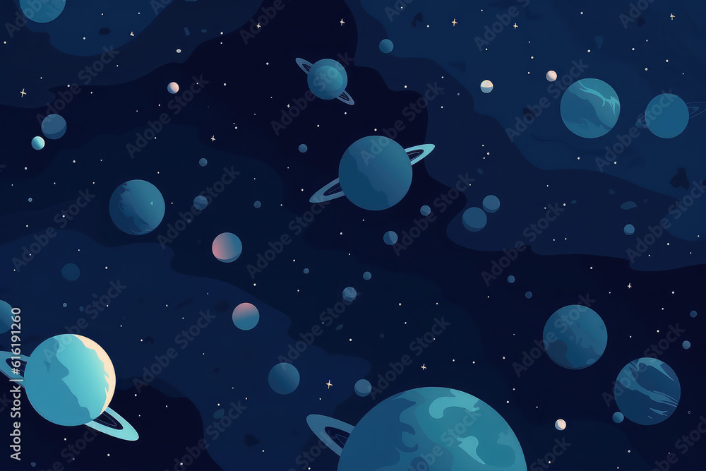 simple seamless Beautiful and eye catchy colour planets and stars ...