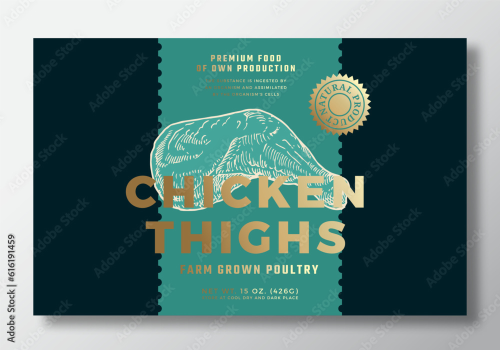 Farm Grown Chicken Abstract Vector Packaging Label Design Template ...