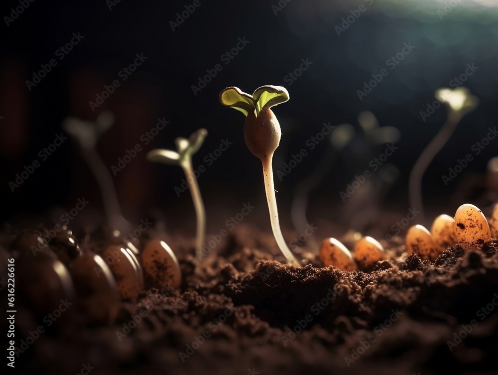 Realistic plant growth stages, seed sprouting and flowering, Plant ...