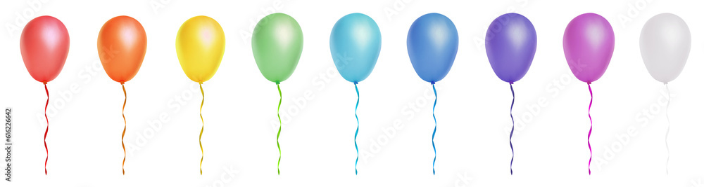 Balloon set isolated on transparent background. Vector realistic ...