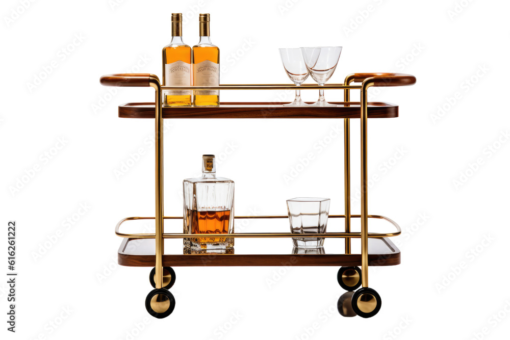 bar cart isolated on a transparent background, generative ai Stock ...