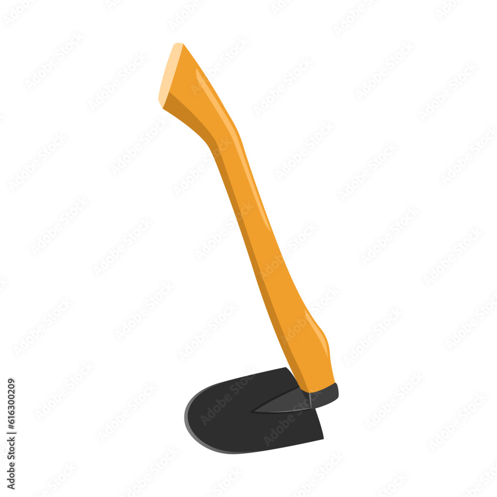 Hoe vector illustration, isolated on white background, farmer equipment ...