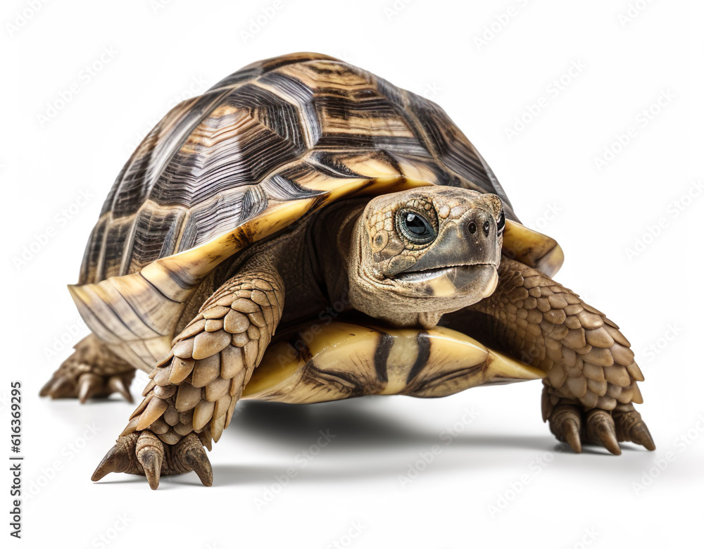 Cute little baby turtle Herman’s tortoise realistic photo character ...