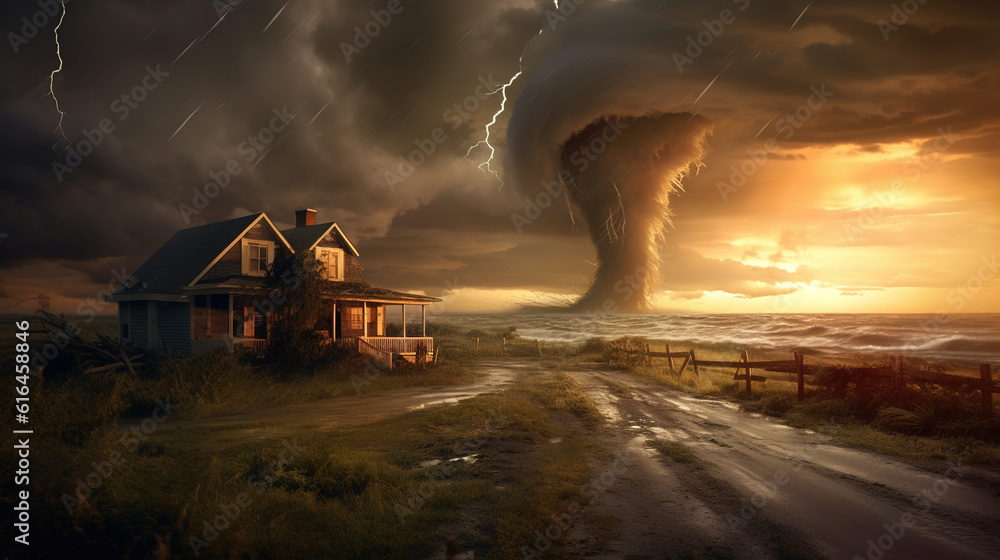 Illustration Stock Amazing Supercell Thunderstorm Super Cyclone or ...