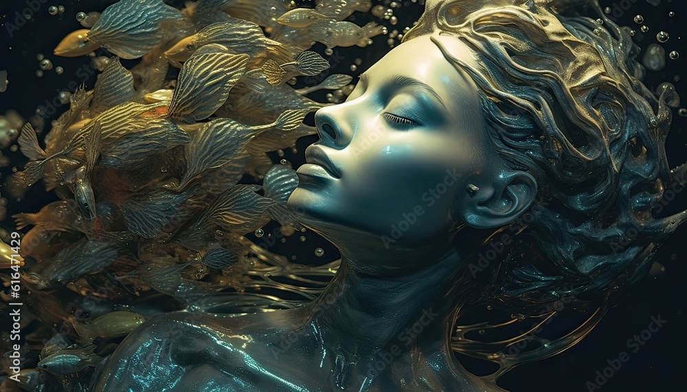 Generative AI illustration of the intricacies of the human thought ...