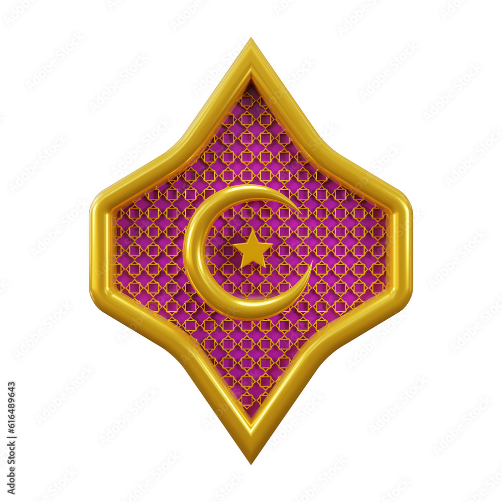 islamic frame with realistic islamic pattern and moon and star Stock ...
