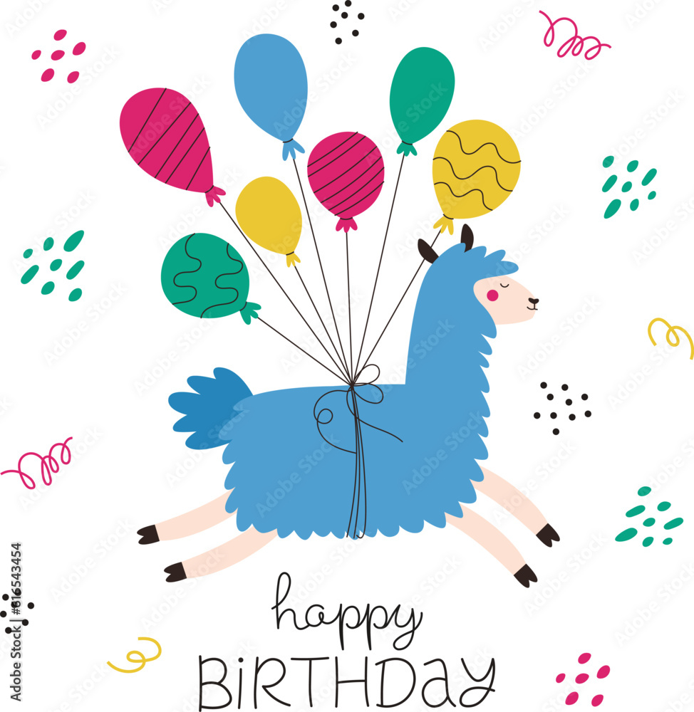 Birthday wishes. Cute birthday card, poster and banner template. Vector ...