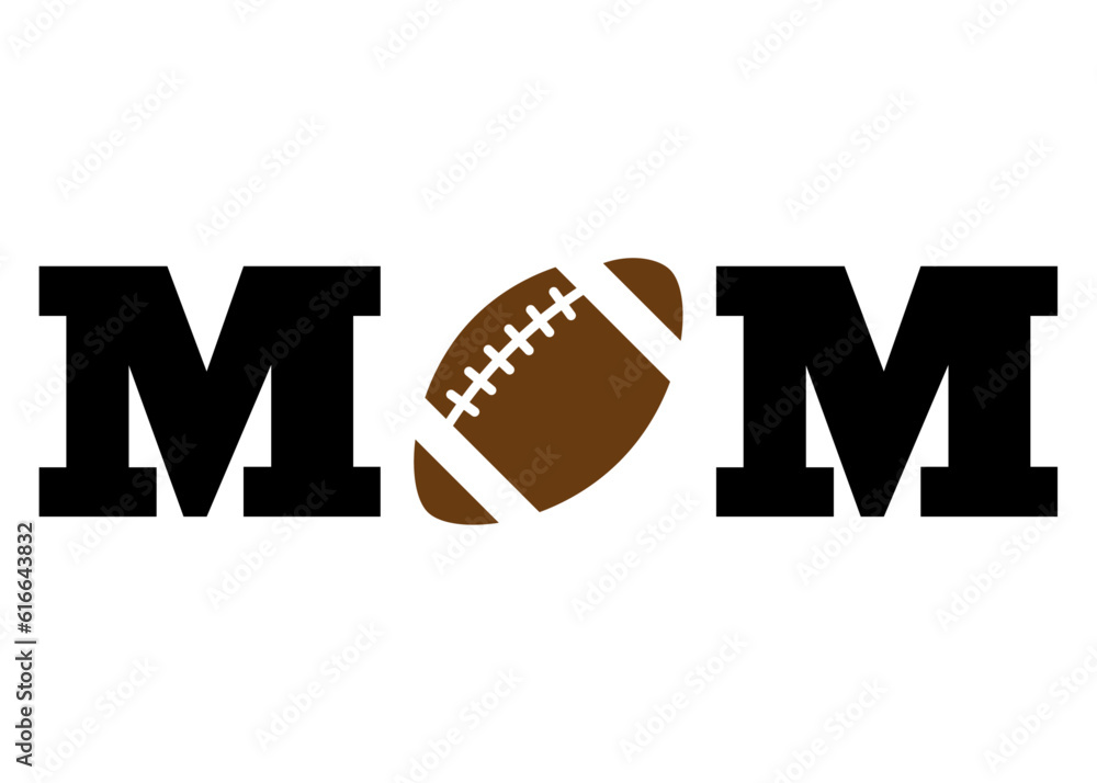 Logo american football mom. Letras de la palabra mom en texto con ...