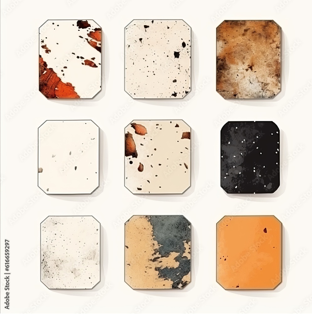 collection of blank old sticker, label, price tag template for mockup ...