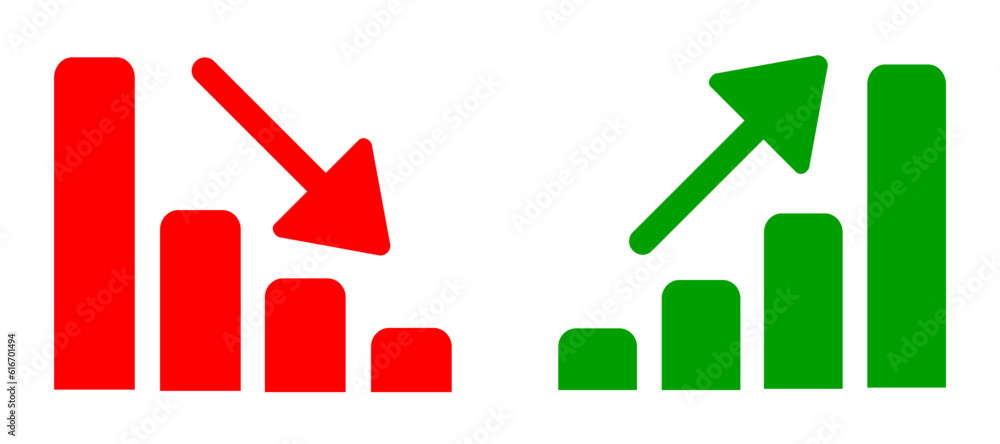 Growth icon set, improvement, grow, chart, increase, evolution and ...