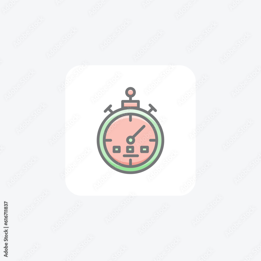 Timer, Stopwatch, Countdown Vector Awesome Fill Icon Stock Vector ...